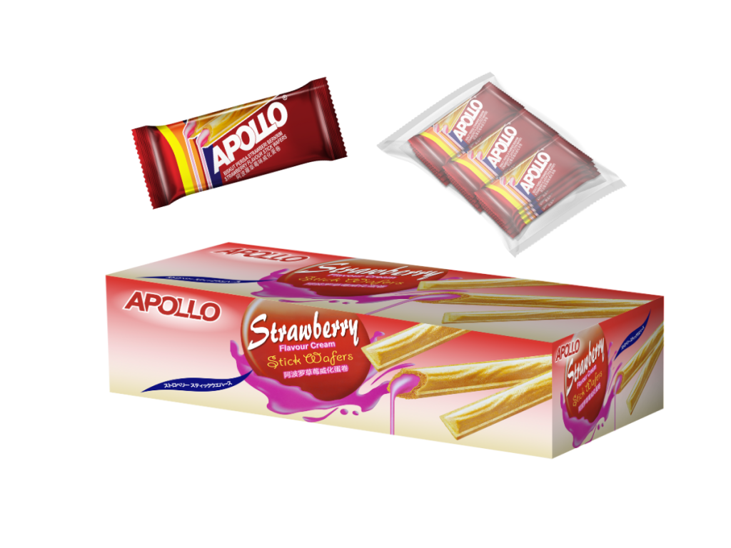 APOLLO Strawberry Flavour Stick Wafer - APOLLO Food Holdings Berhad