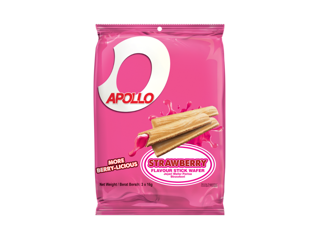 APOLLO Strawberry Flavour Stick Wafer - APOLLO Food Holdings Berhad