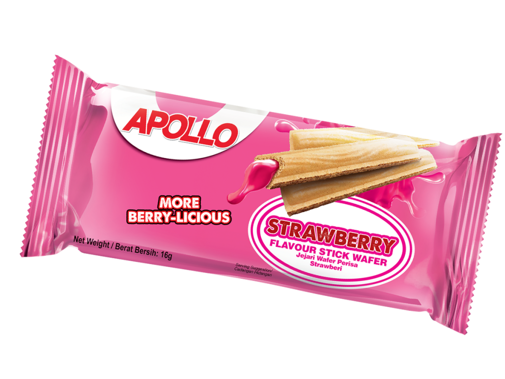 APOLLO Strawberry Flavour Stick Wafer - APOLLO Food Holdings Berhad